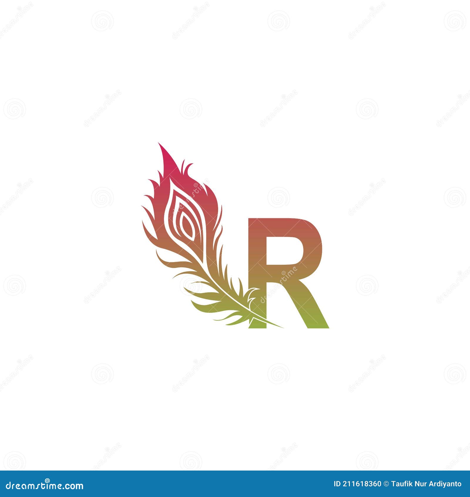 Letter R with Feather Logo Icon Design Vector Stock Vector ...