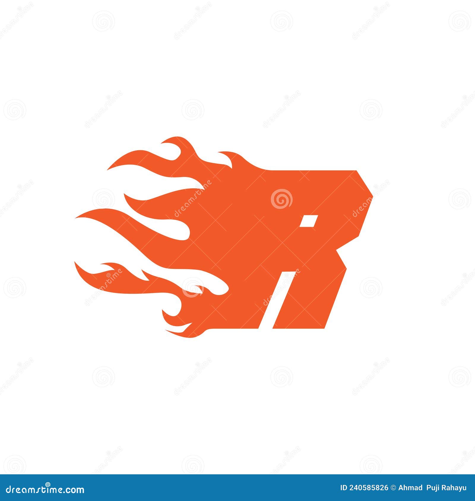 Letter R with Fire Flame Logo Design Vector Graphic Symbol Icon ...