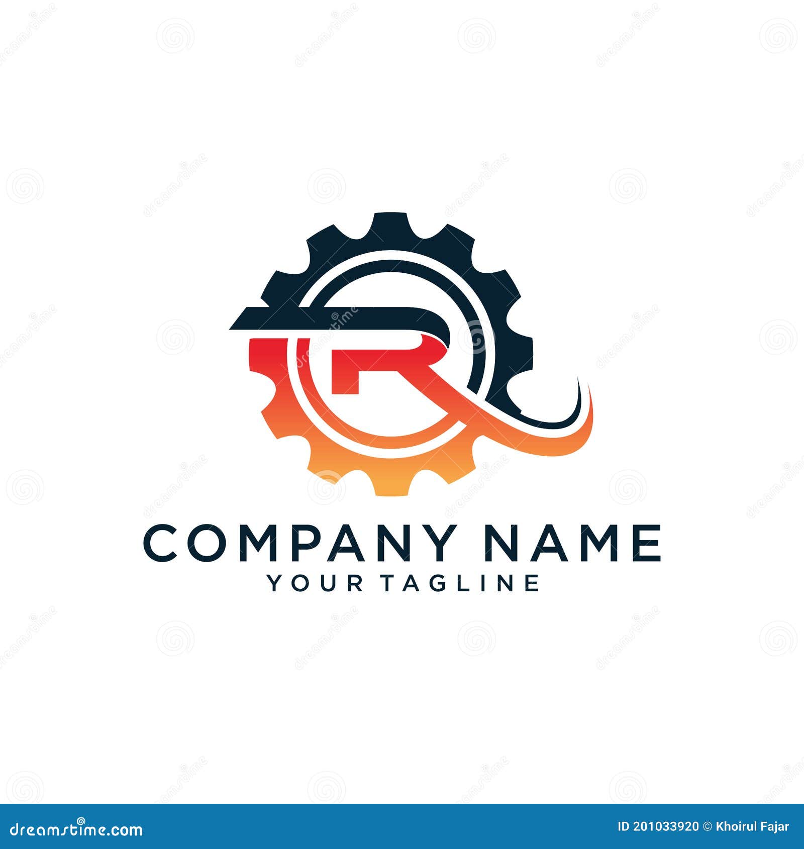 Letter R Gear Logo Design Template Illustration Stock Vector ...