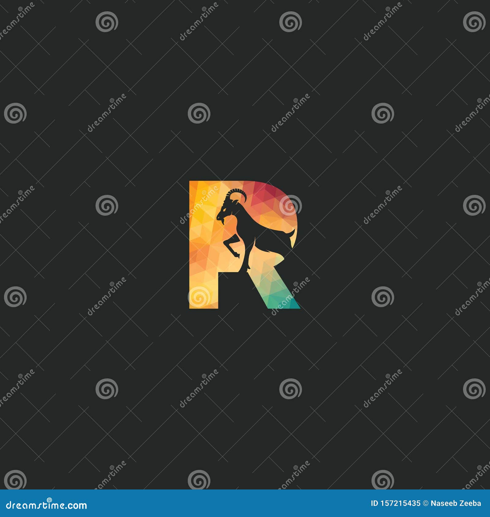 Letter R and Goat Logo Template Design. Stock Vector - Illustration of ...