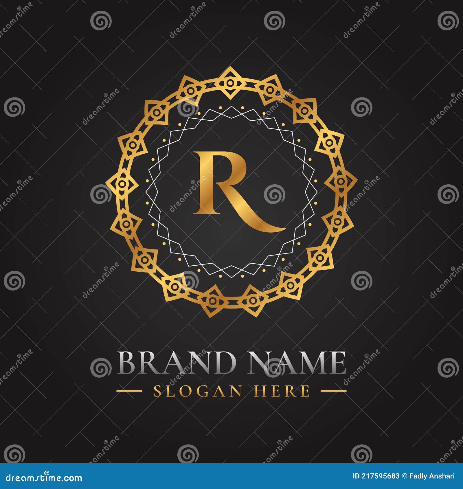 Letter R Golden Vector Logo Template in Luxury Style Concept Stock ...
