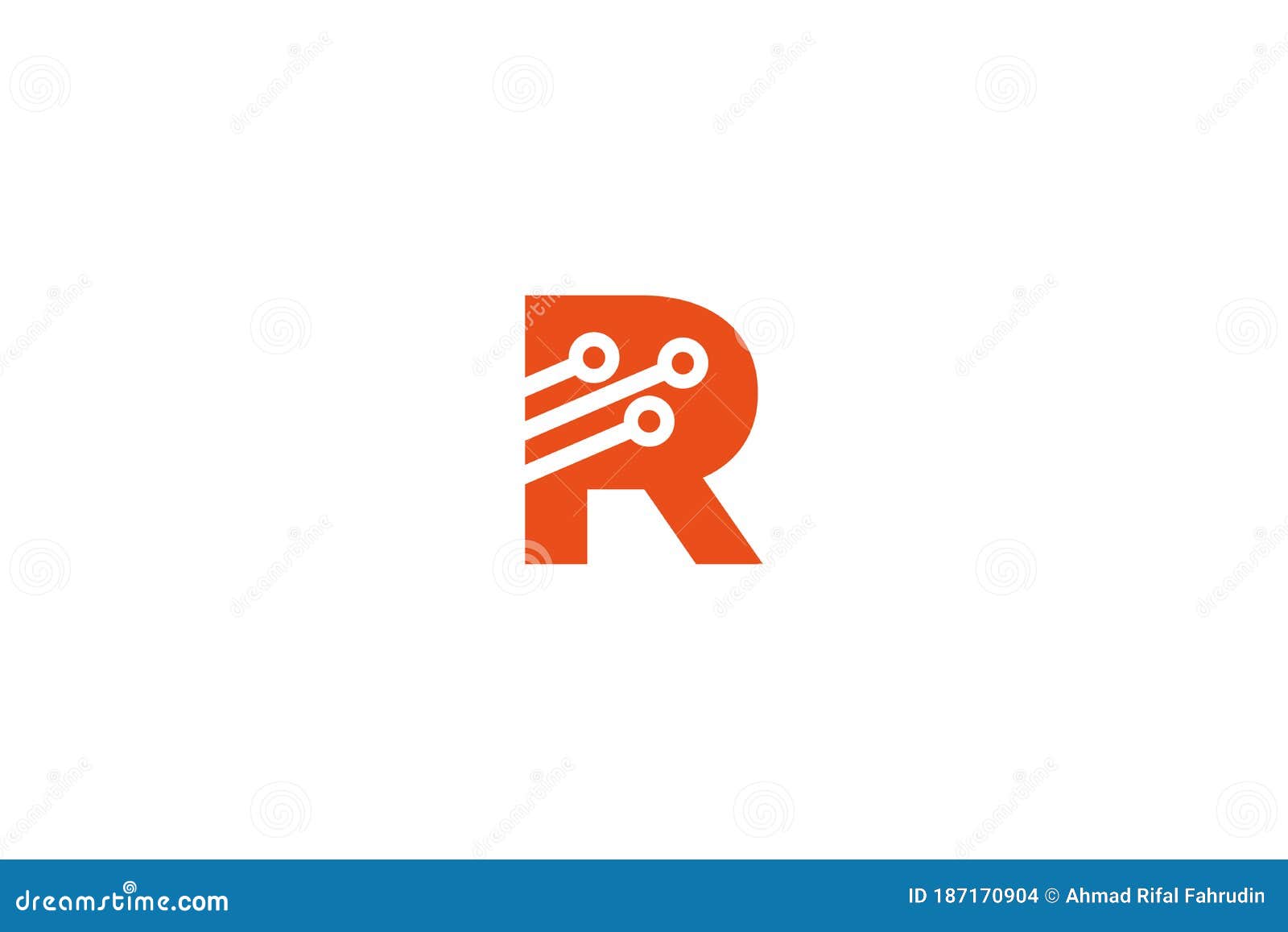 Letter R High Tech Logo Design . Letter R with a Network Element Stock ...