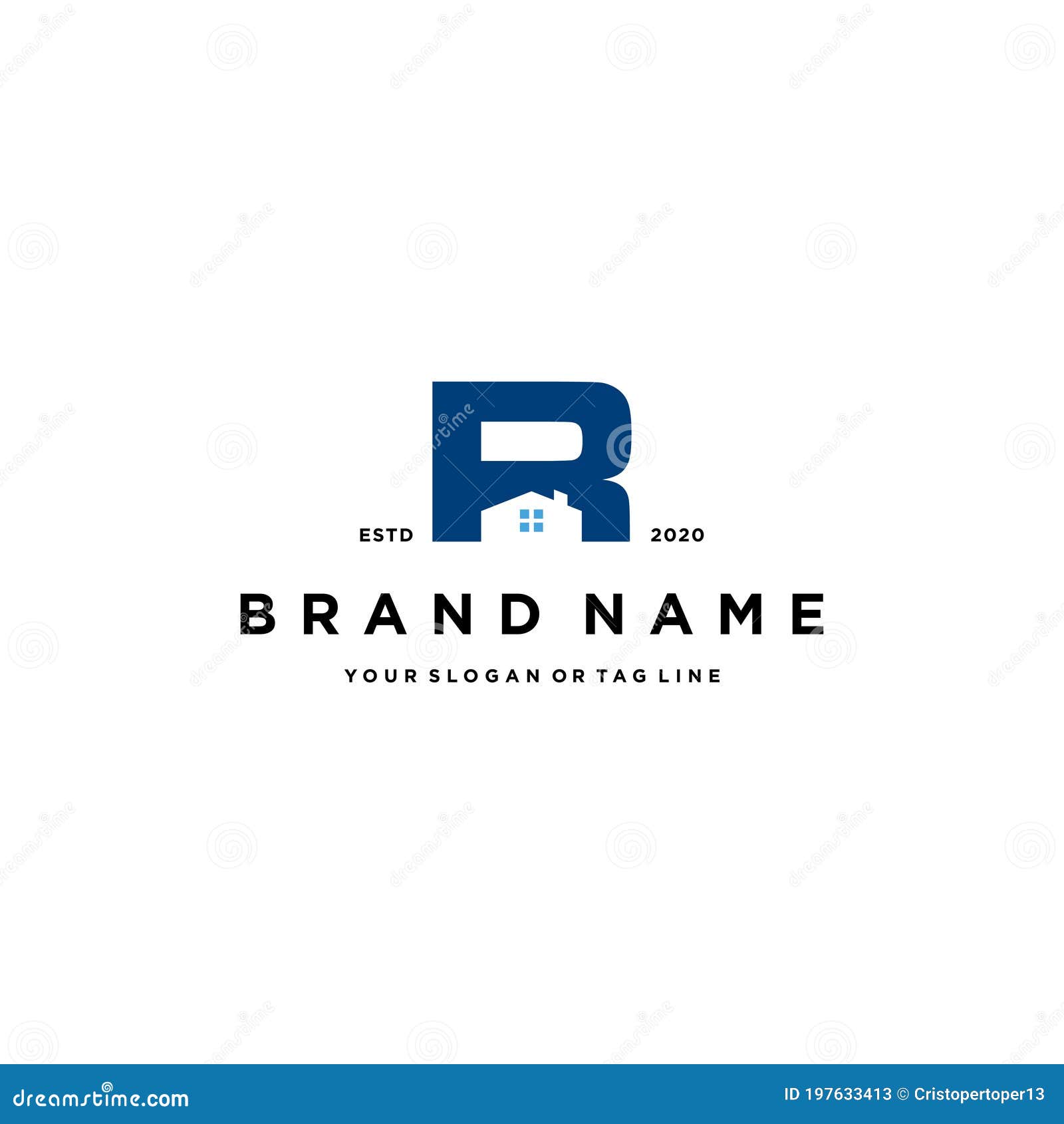 Letter R Home Logo Design Vector Stock Vector - Illustration of ...