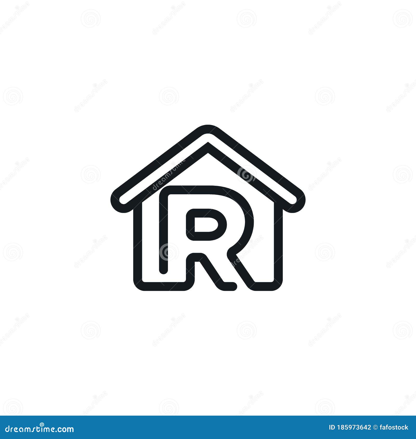 Letter R in House Icon Vector Design Template Stock Vector ...