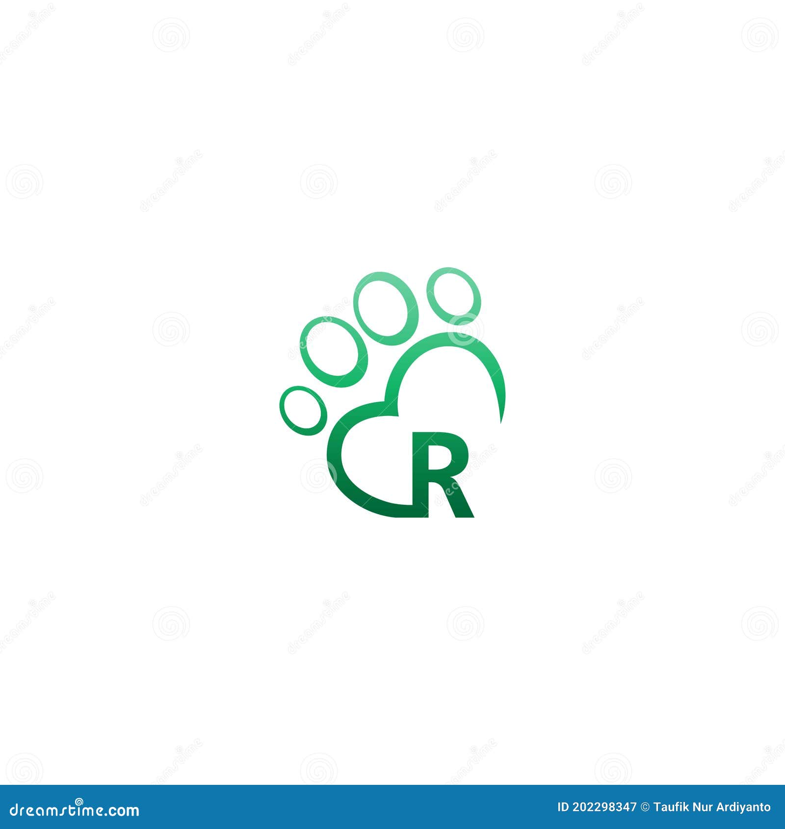 Letter R Icon on Paw Prints Logo Stock Vector - Illustration of sign ...