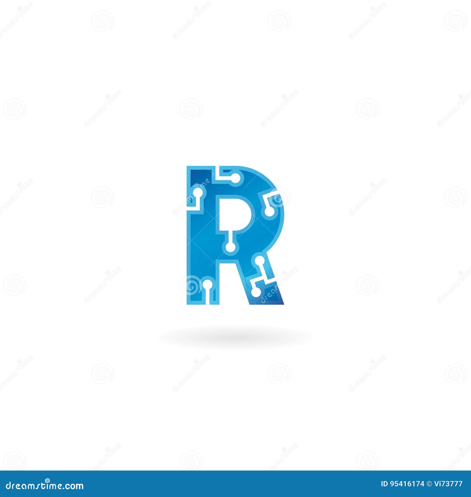 Letter R Icon. Technology Smart Logo, Computer and Data Related ...
