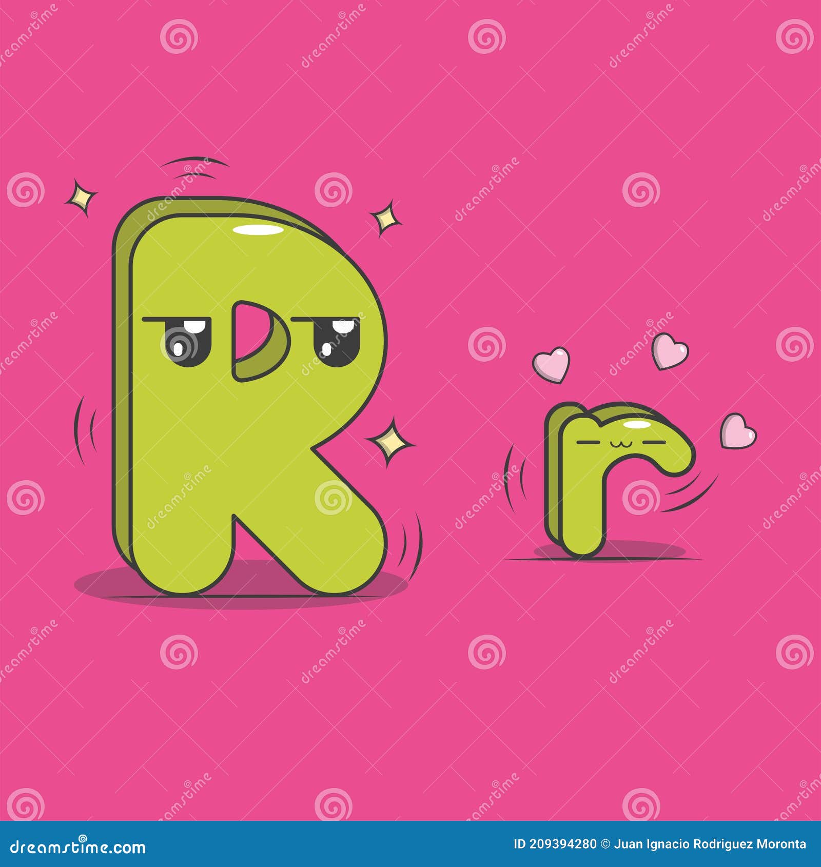 Letter R kawaii style stock vector. Illustration of fonts - 209394280