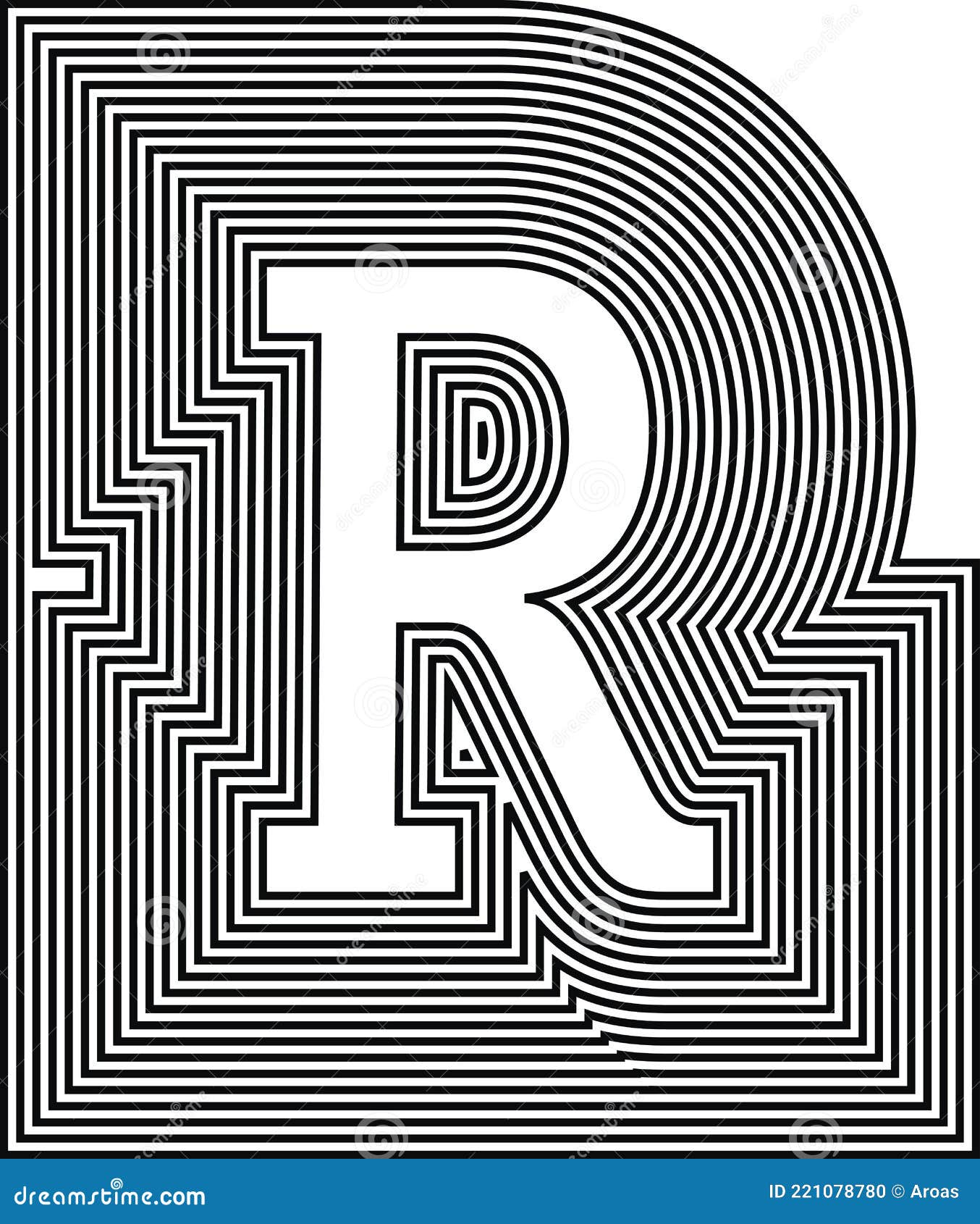 Letter R Line Logo Icon Design Stock Vector - Illustration of sticker ...