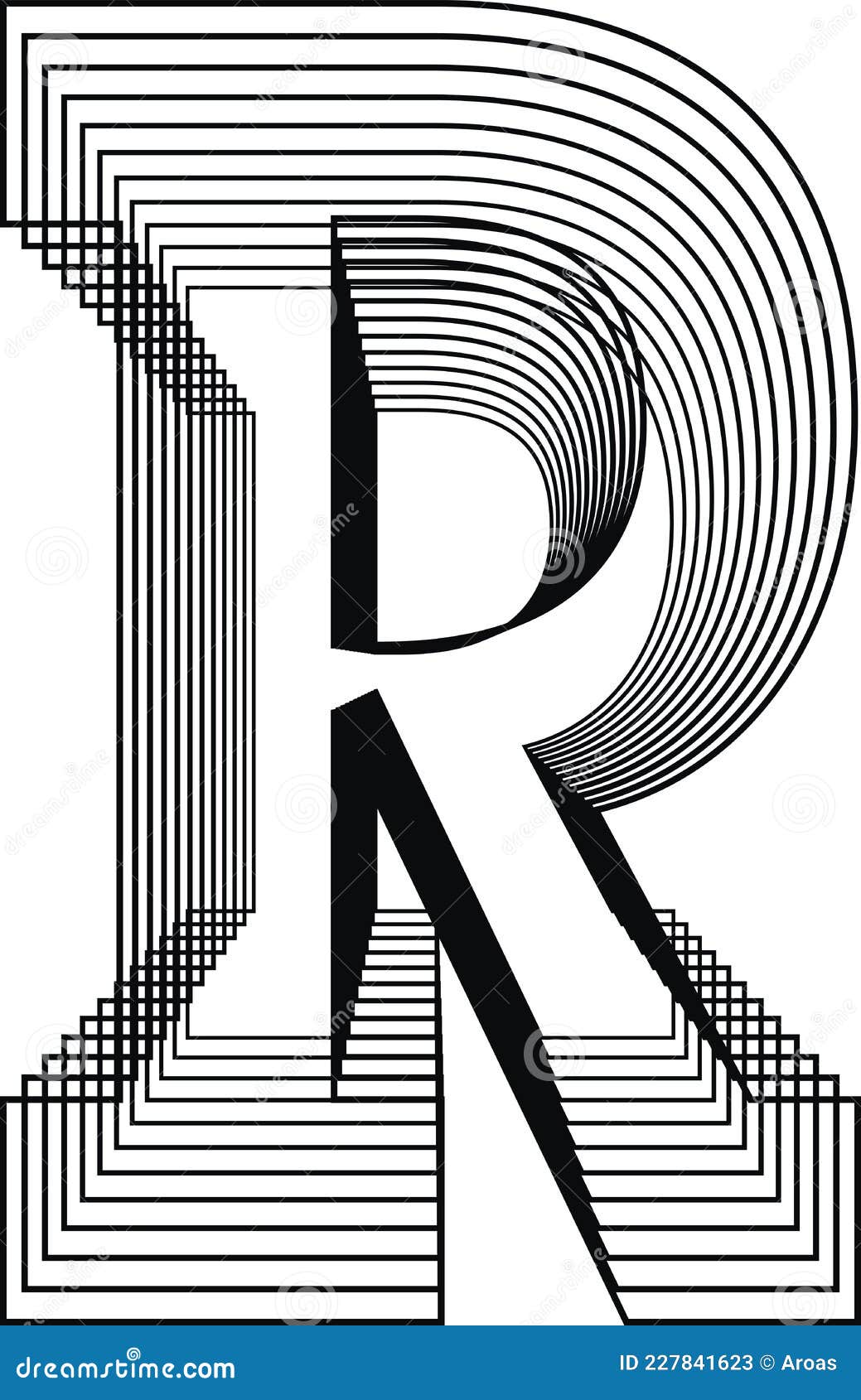 Letter R Line Logo Icon Design Stock Vector - Illustration of play ...