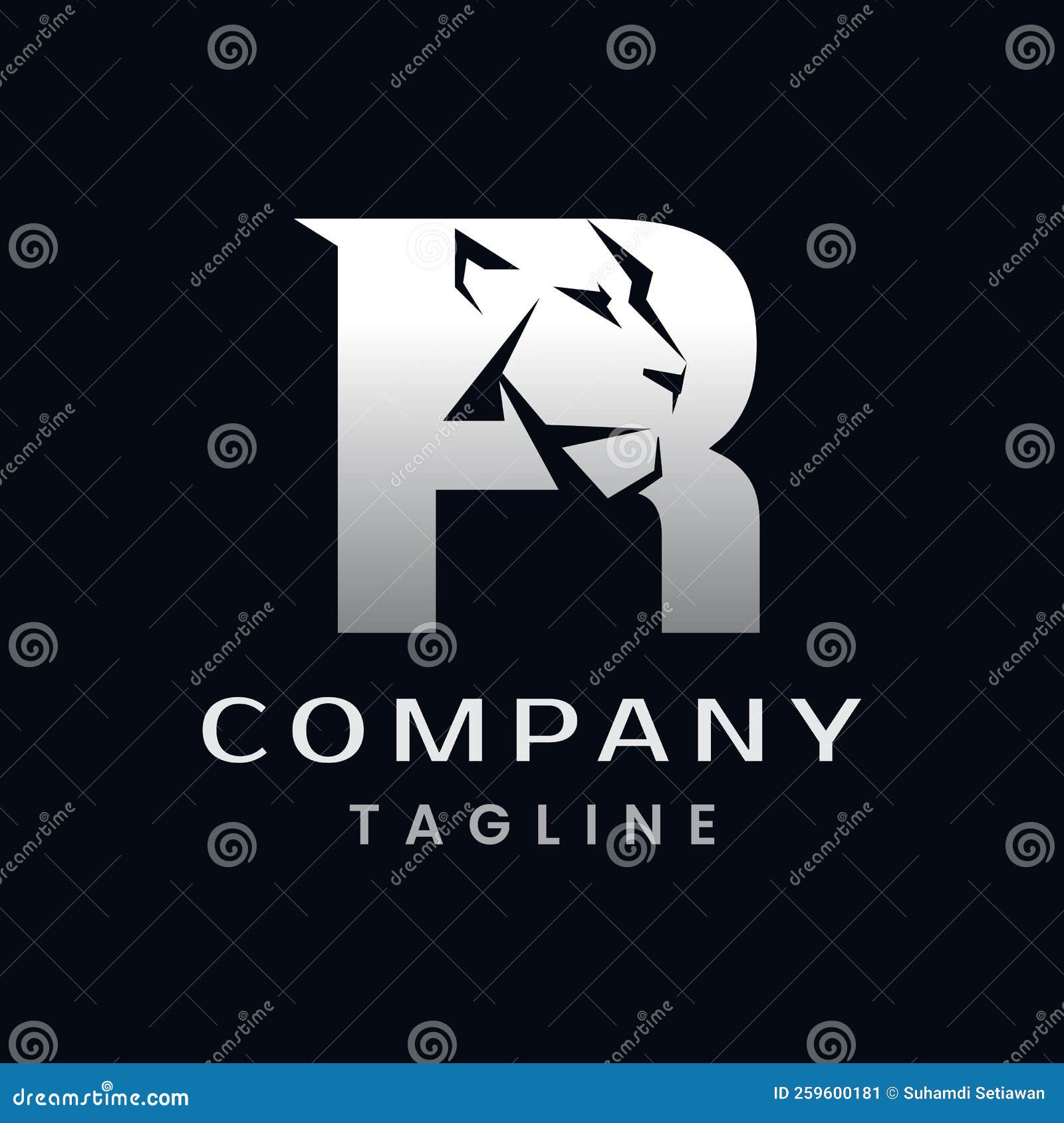 Letter R Lion Head Logo Design Stock Vector - Illustration of leopard ...