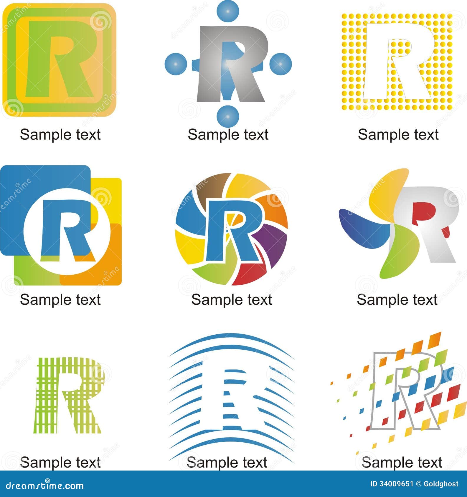 Letter R Logo stock vector. Illustration of elements - 34009651