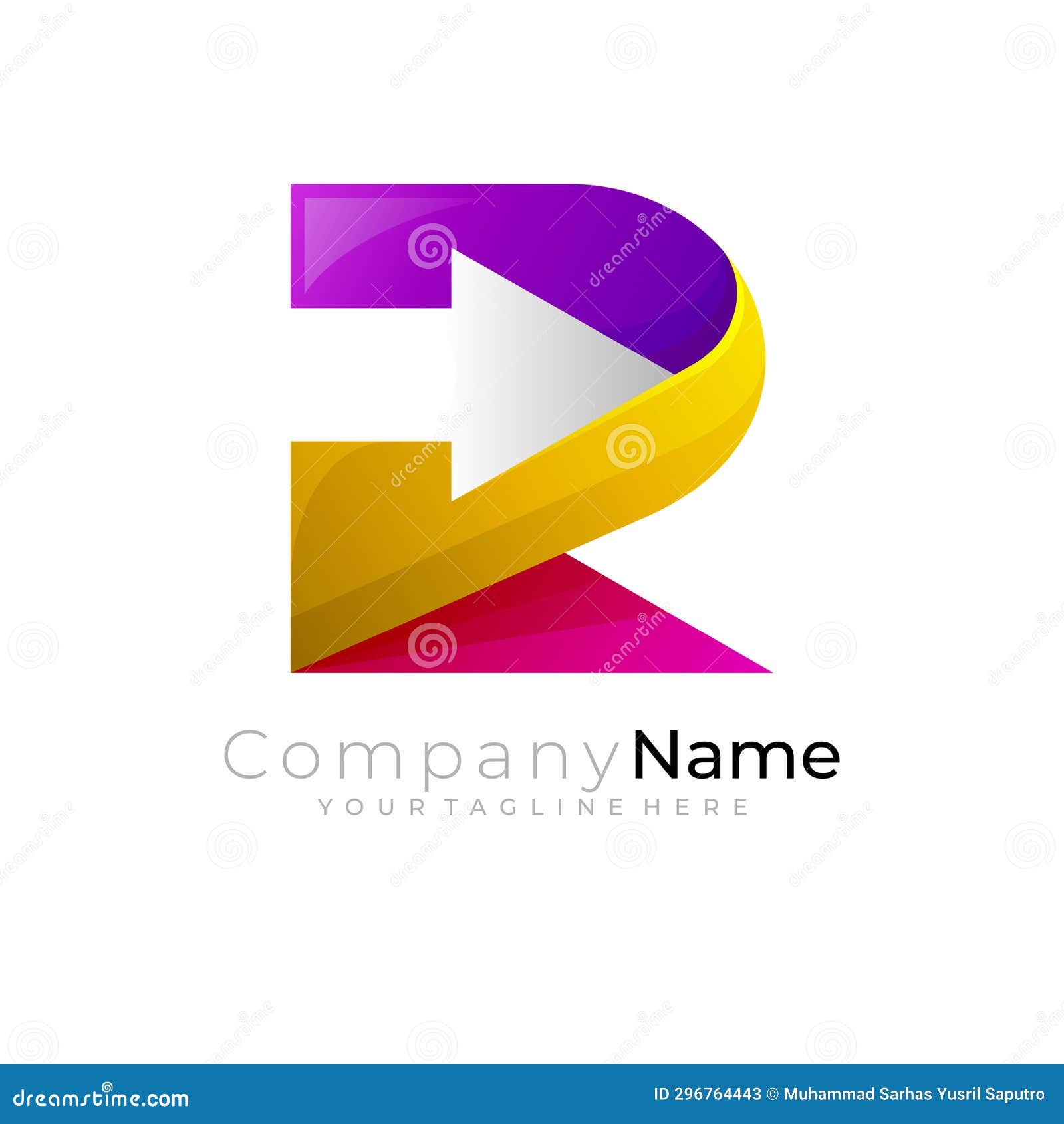 R Logo with Modern Design Template, Colorful Style, Company Name Stock ...