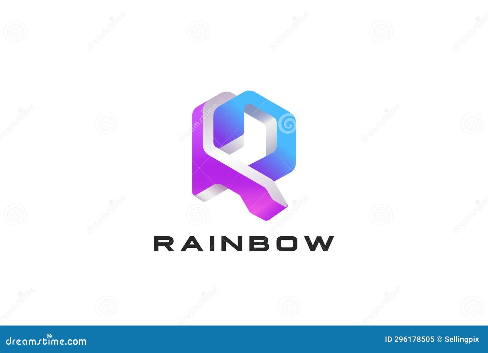 Letter R Logo 3D Futuristic Technology Style Vector Stock Illustration ...