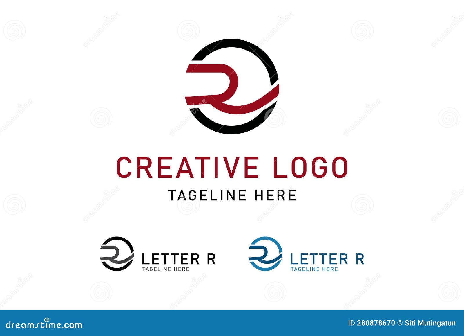 Letter R Logo Design. Initial R in Circle Stock Vector - Illustration ...