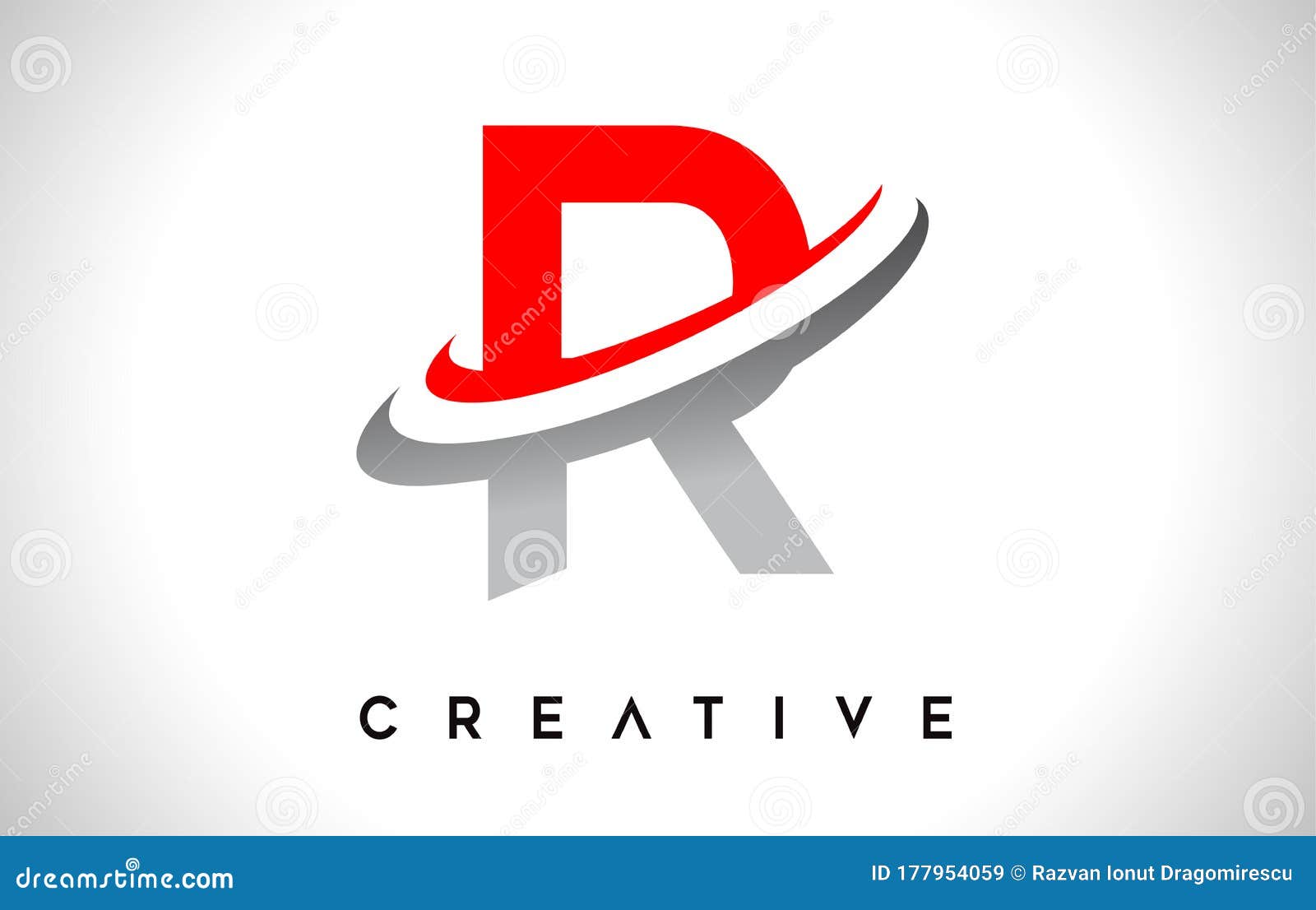 Letter R Logo. R Letter Design Vector with Red Gray Swash Vector Stock ...