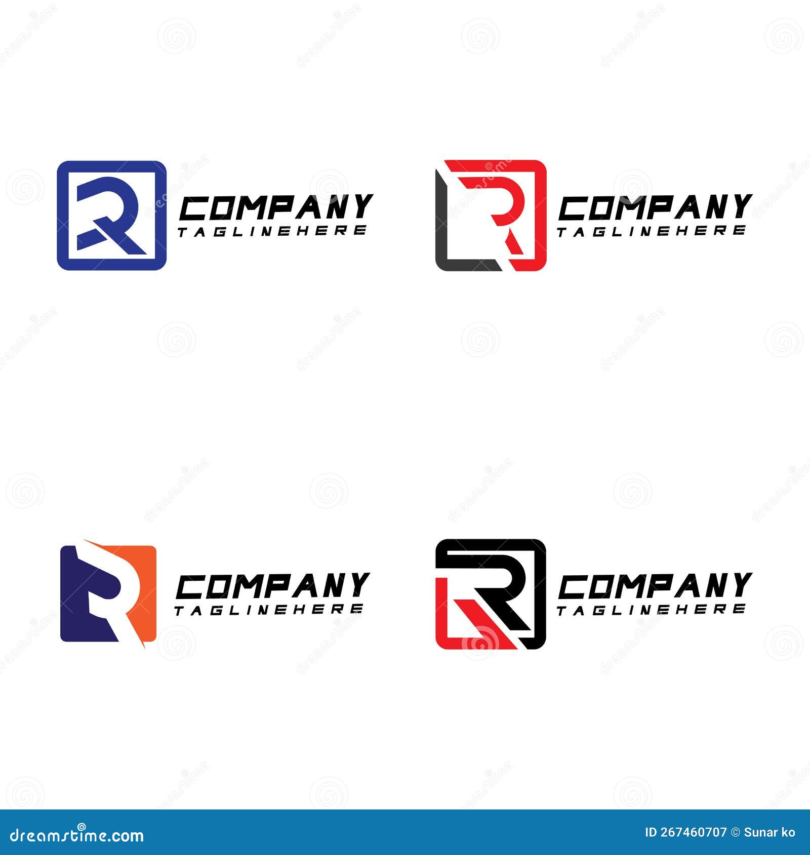 Letter R Logo Icon Design Template Elements Stock Vector - Illustration ...