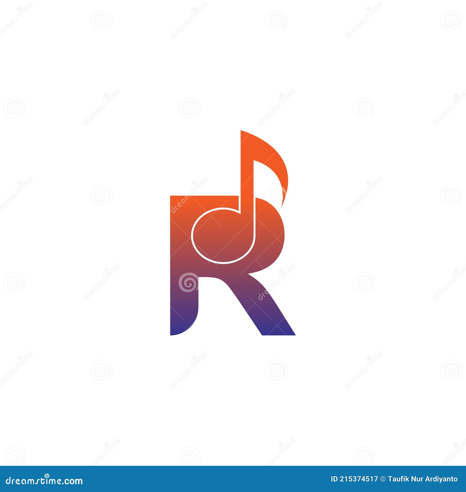 Letter R Logo Icon with Musical Note Design Symbol Template Stock ...