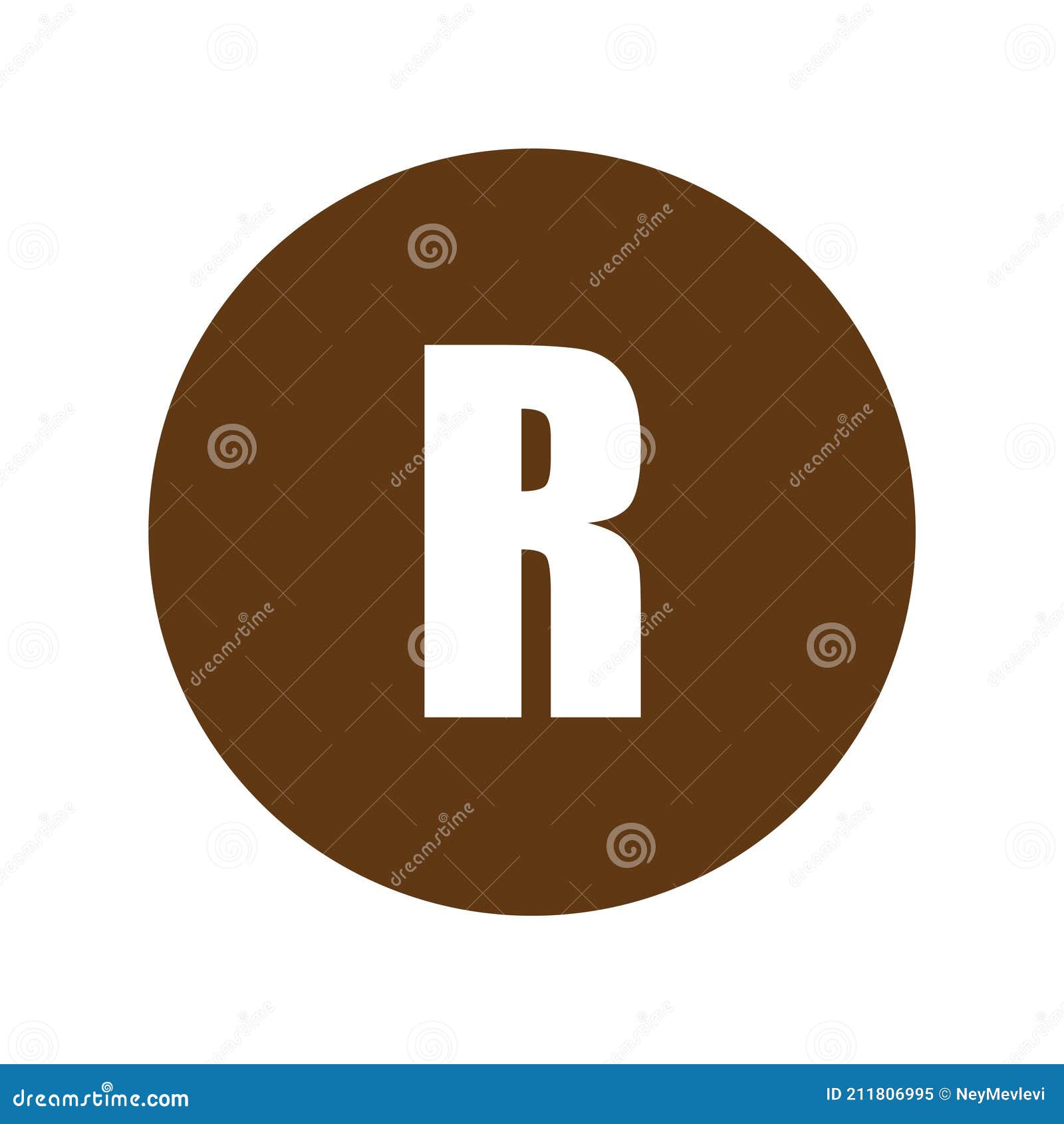 Letter R Logo Symbol in Brown Circle. Stock Vector - Illustration of ...
