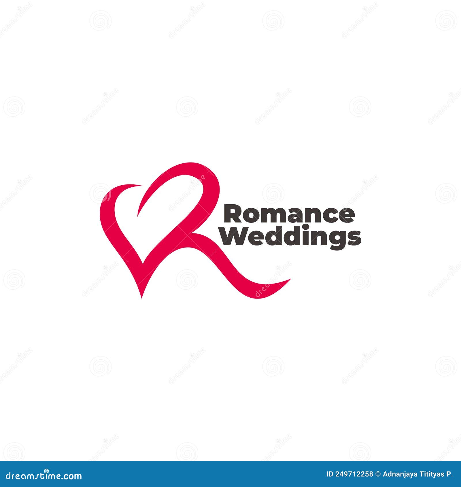 Letter R Love Heart Romance Wedding Logo Vector Stock Vector ...
