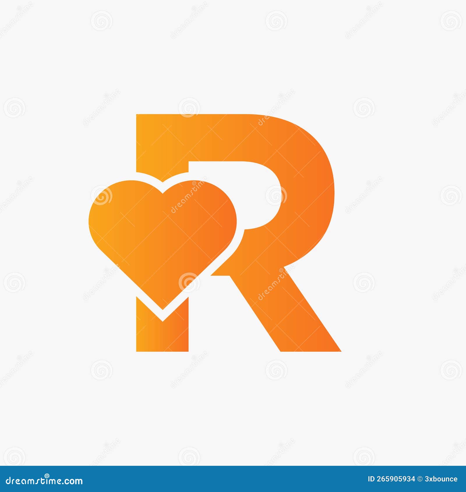 Letter R Love Symbol and Heart Icon Concept Vector Template Stock ...