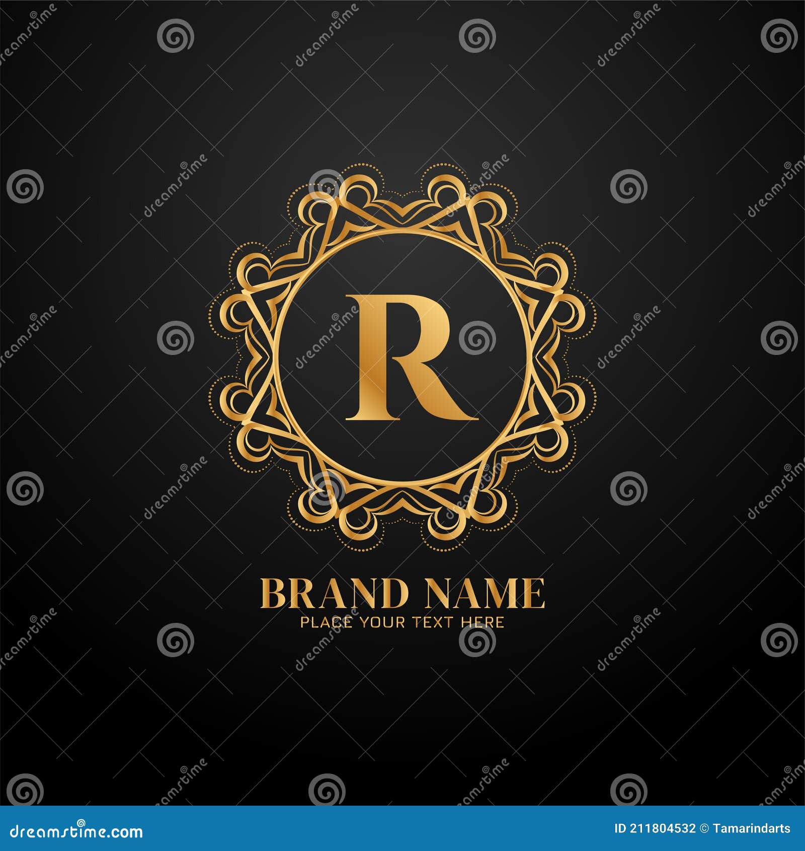 Letter R Luxury Brand Logo Concept Design Stock Vector - Illustration ...
