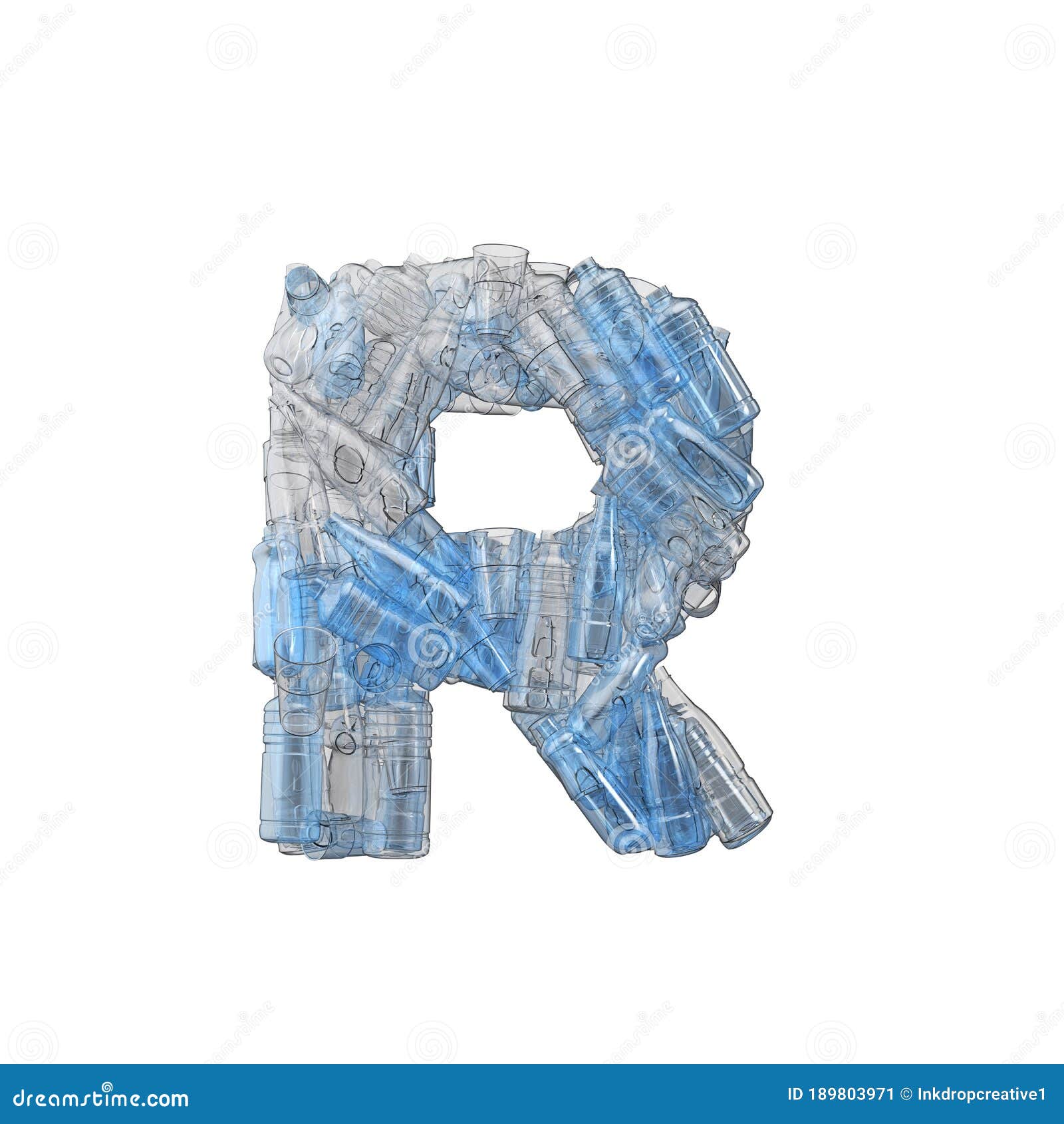 Letter R Made from Plastic Bottles. Plastic Recycling Font Stock ...