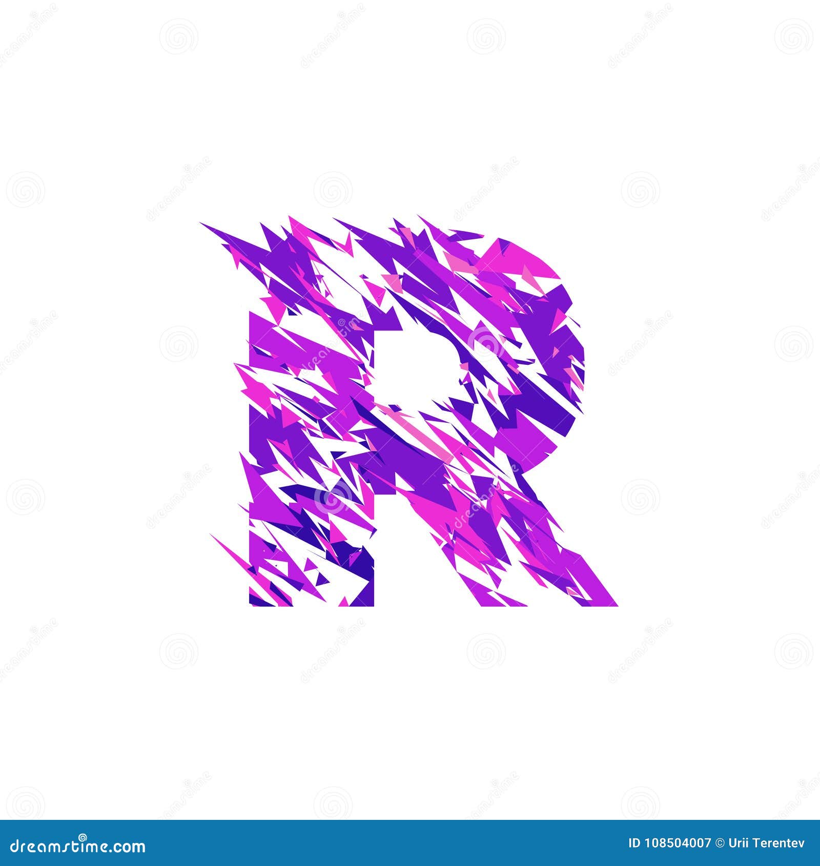 Letter R, Broken into a Splinters. Stock Vector - Illustration of logo ...