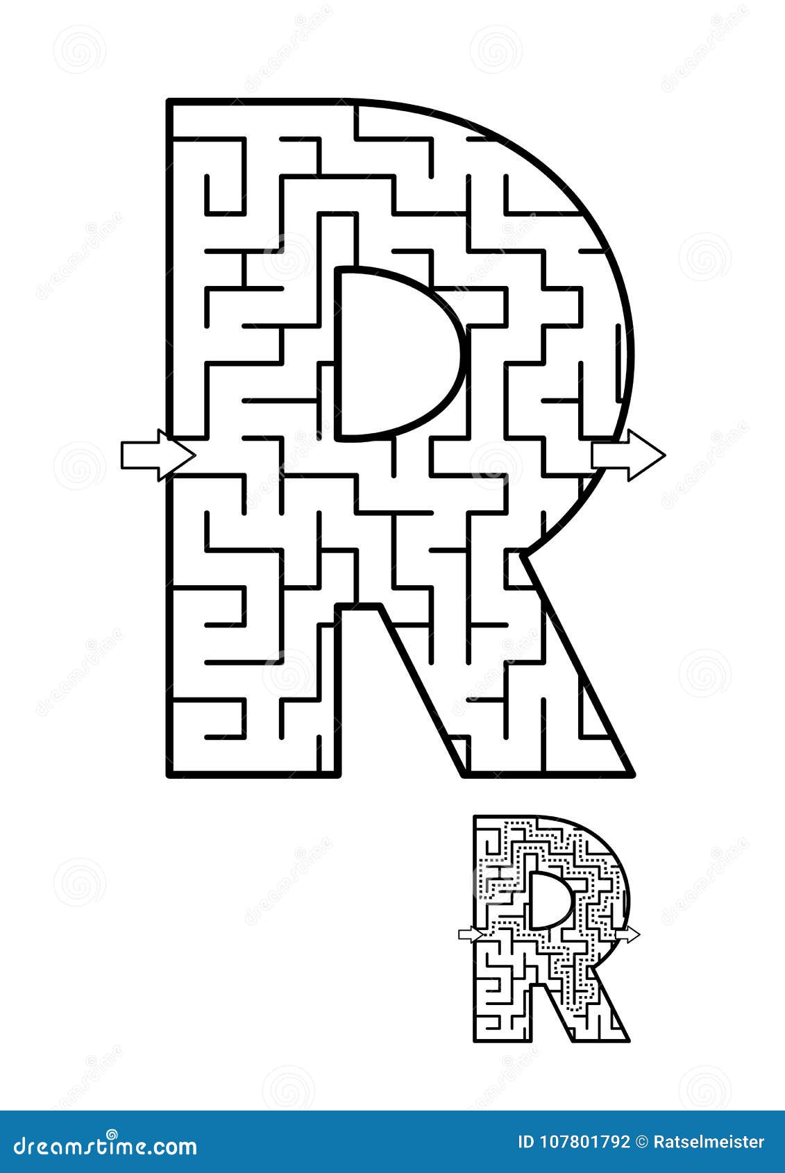 Letter R Maze Game for Kids Stock Vector - Illustration of activities ...