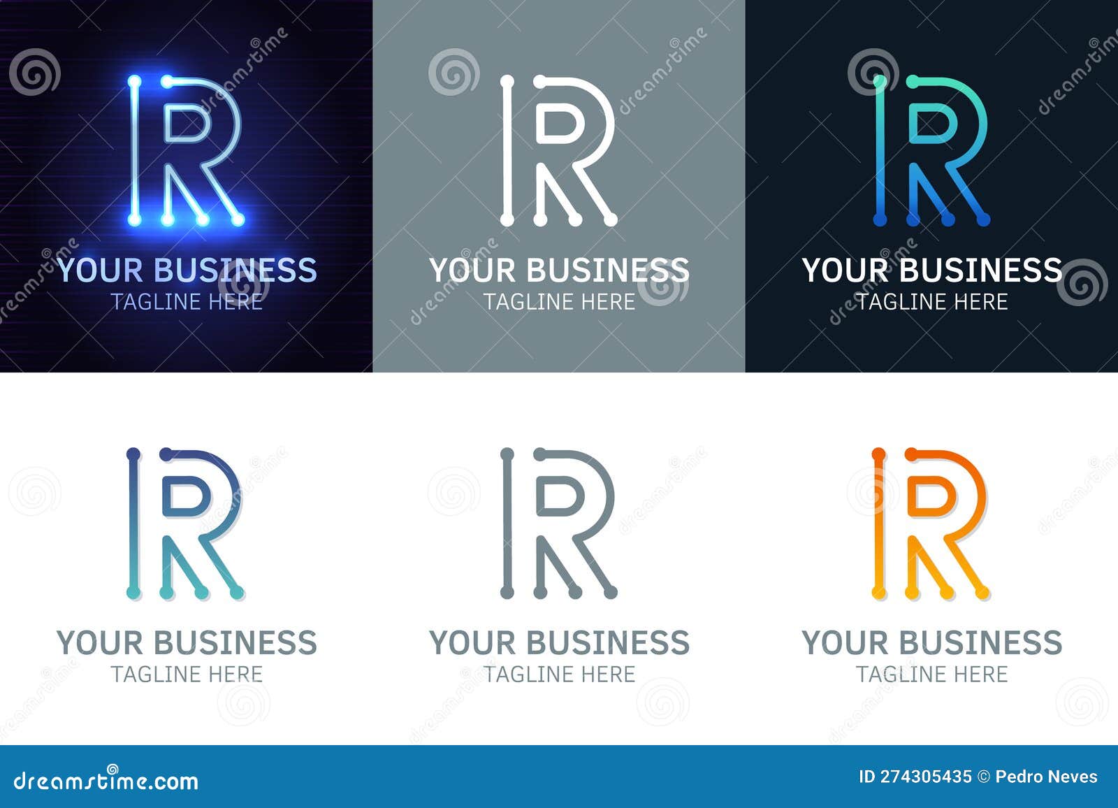 Letter R Minimal Logo Icon Design. Vector Template Graphic Elements ...