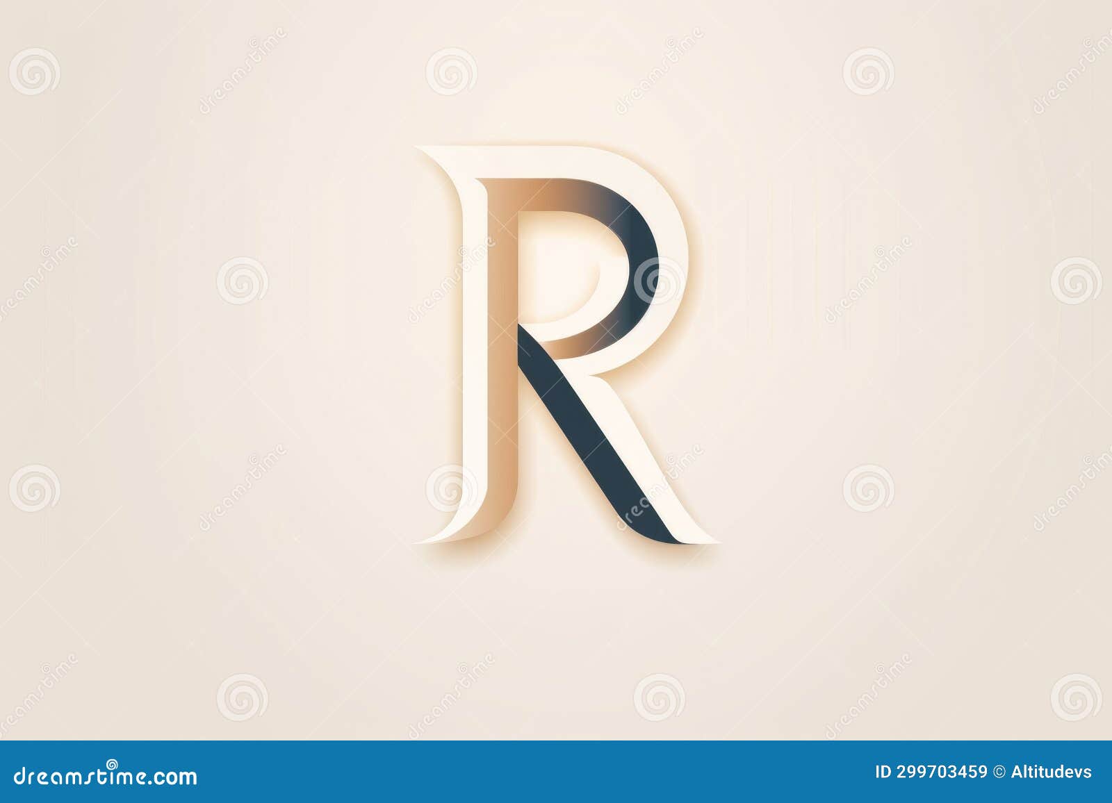 Letter R, Minimalist Style, on White Background Stock Illustration ...