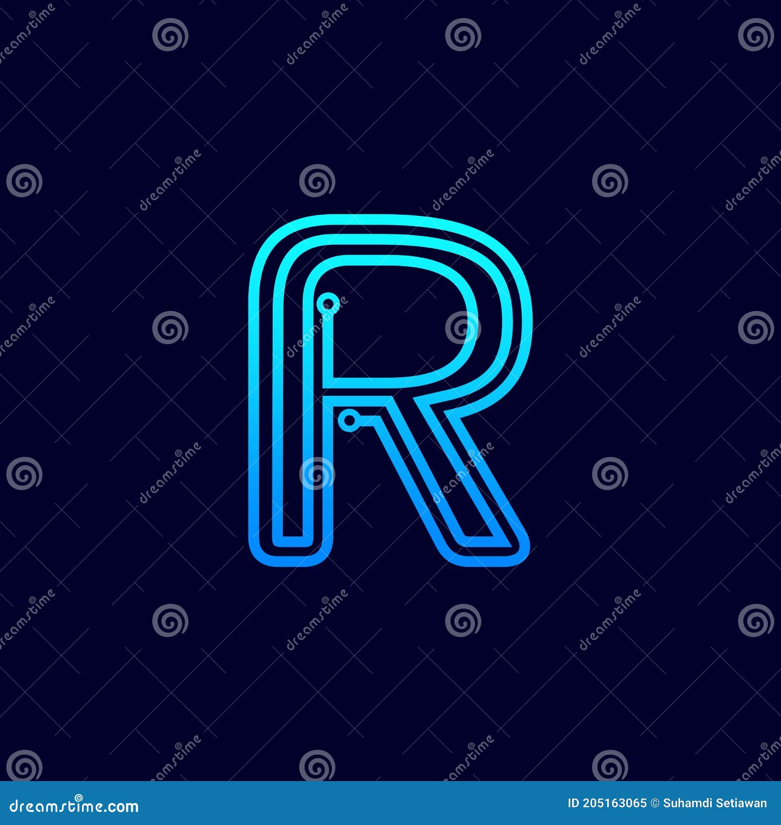 Letter R Modern Technology Logo Design Vector Stock Vector ...