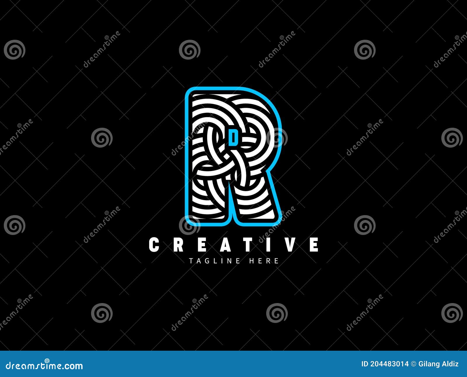 Letter R Monogram Logo Vector Illustration | CartoonDealer.com #204483014