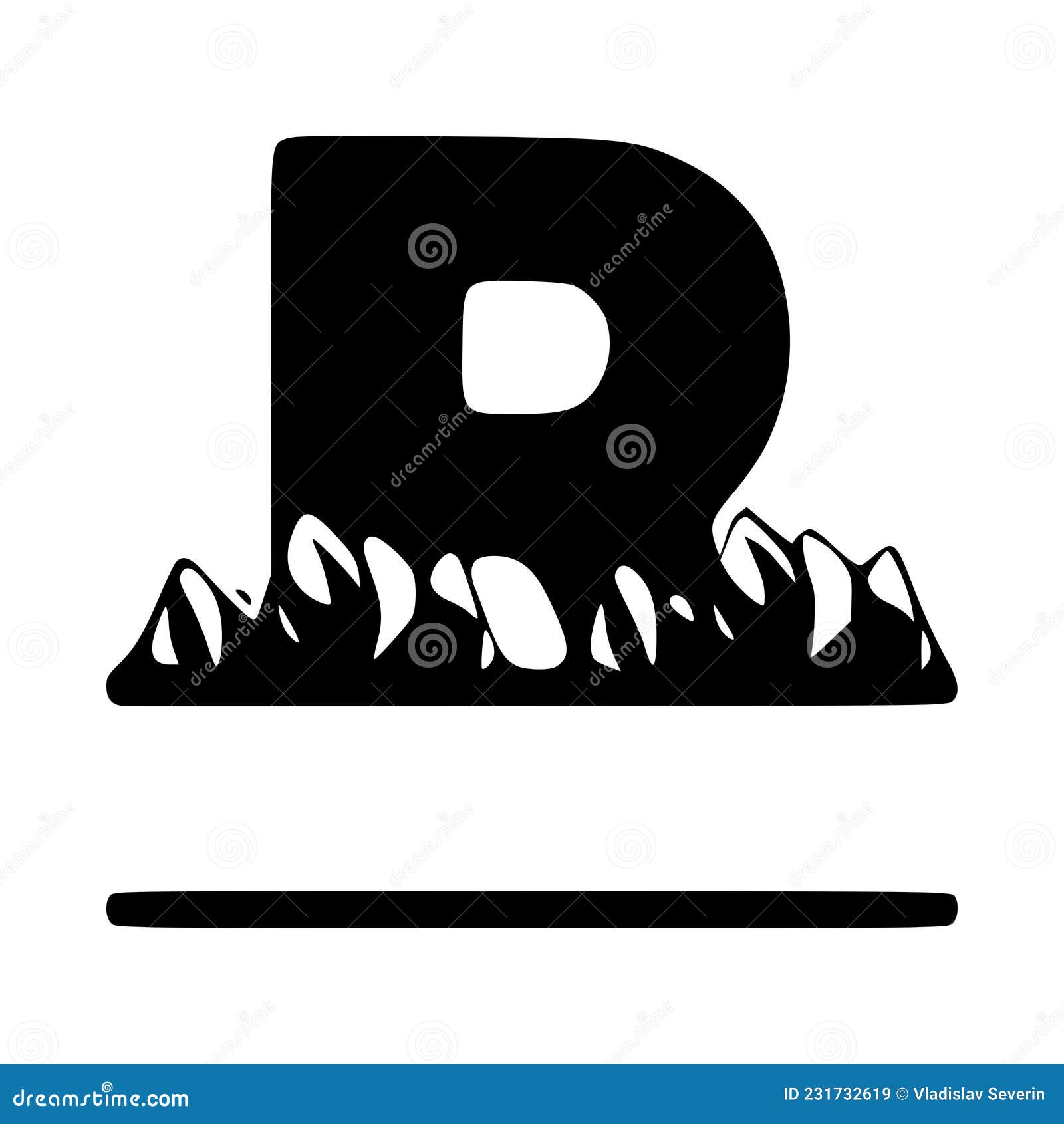 Letter R and Mountain Personalized Monogram Stock Vector - Illustration ...