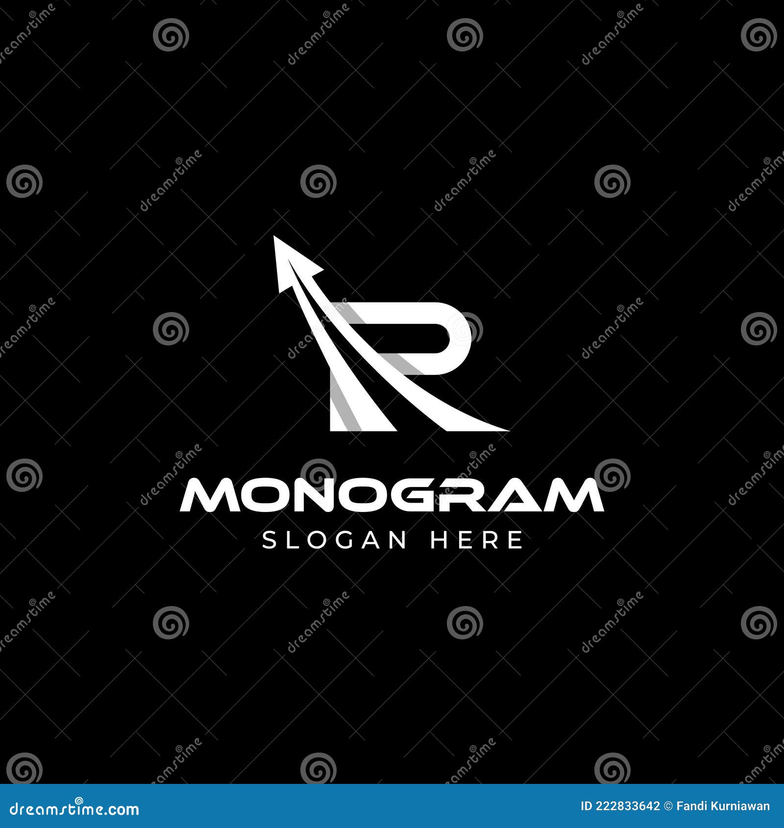 Letter R with Navigation Paper Plane Logo Template Stock Vector ...