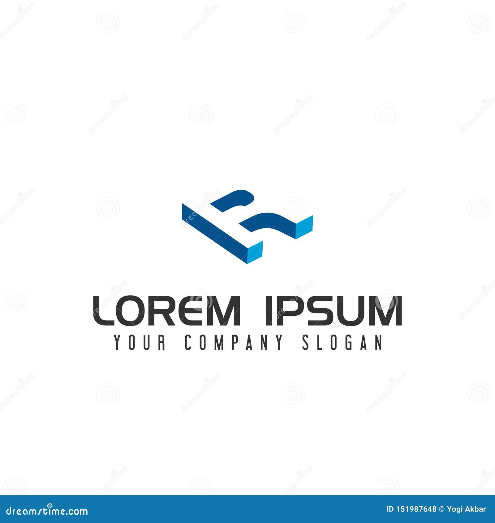 Letter R Negative Space Logo Design Concept Template Stock Vector ...