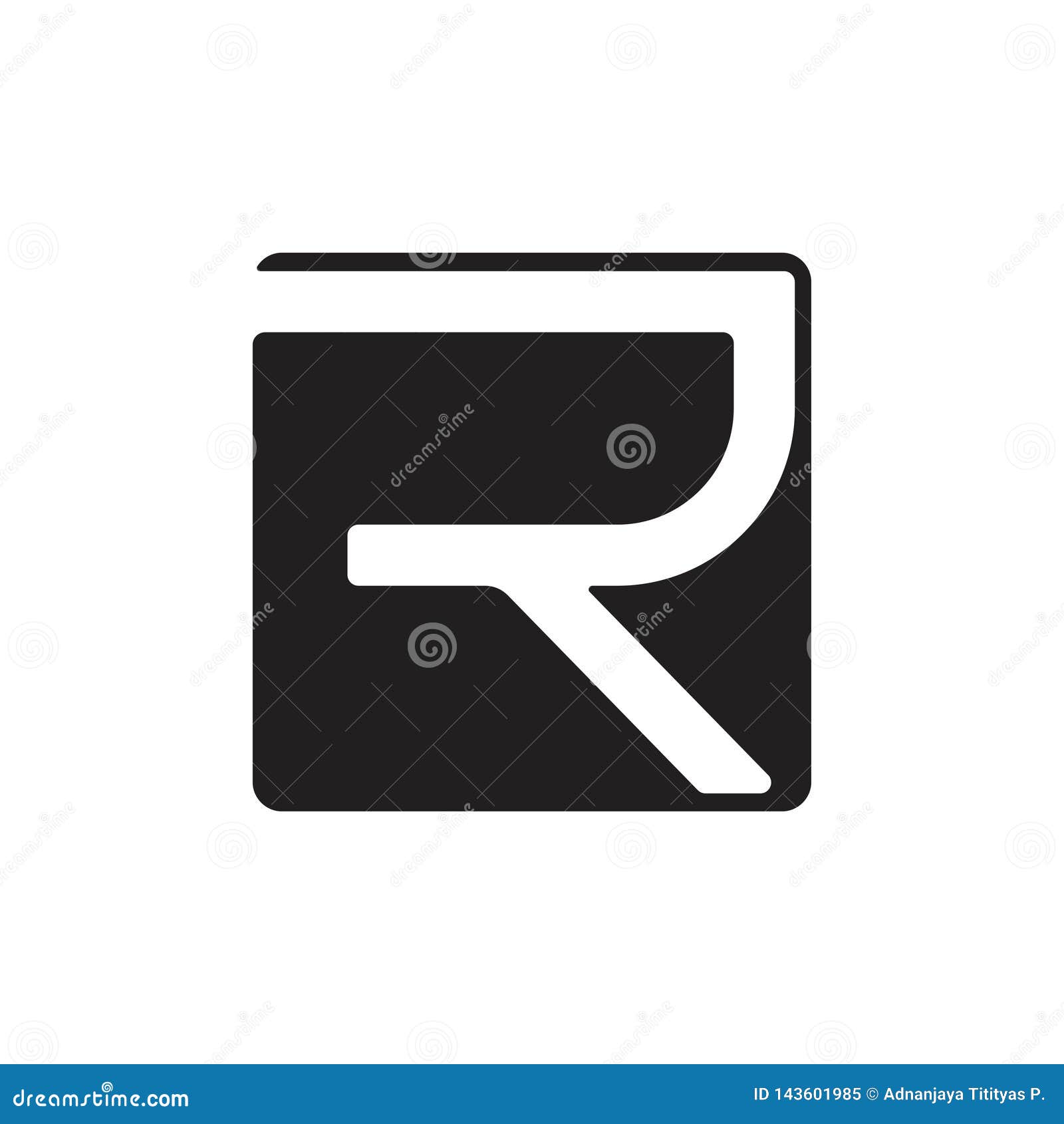 Letter R Negative Space Square Logo Stock Vector - Illustration of ...
