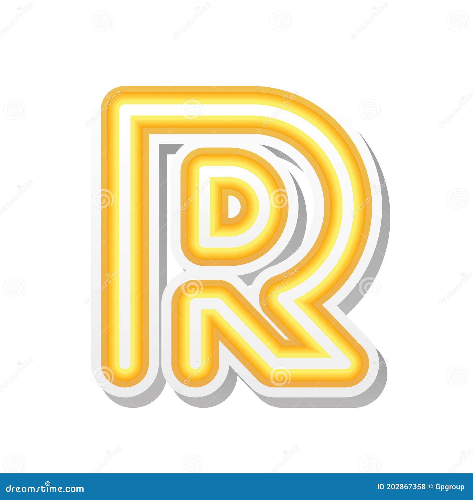 Letter R in Orange Neon Font Stock Vector - Illustration of glow ...