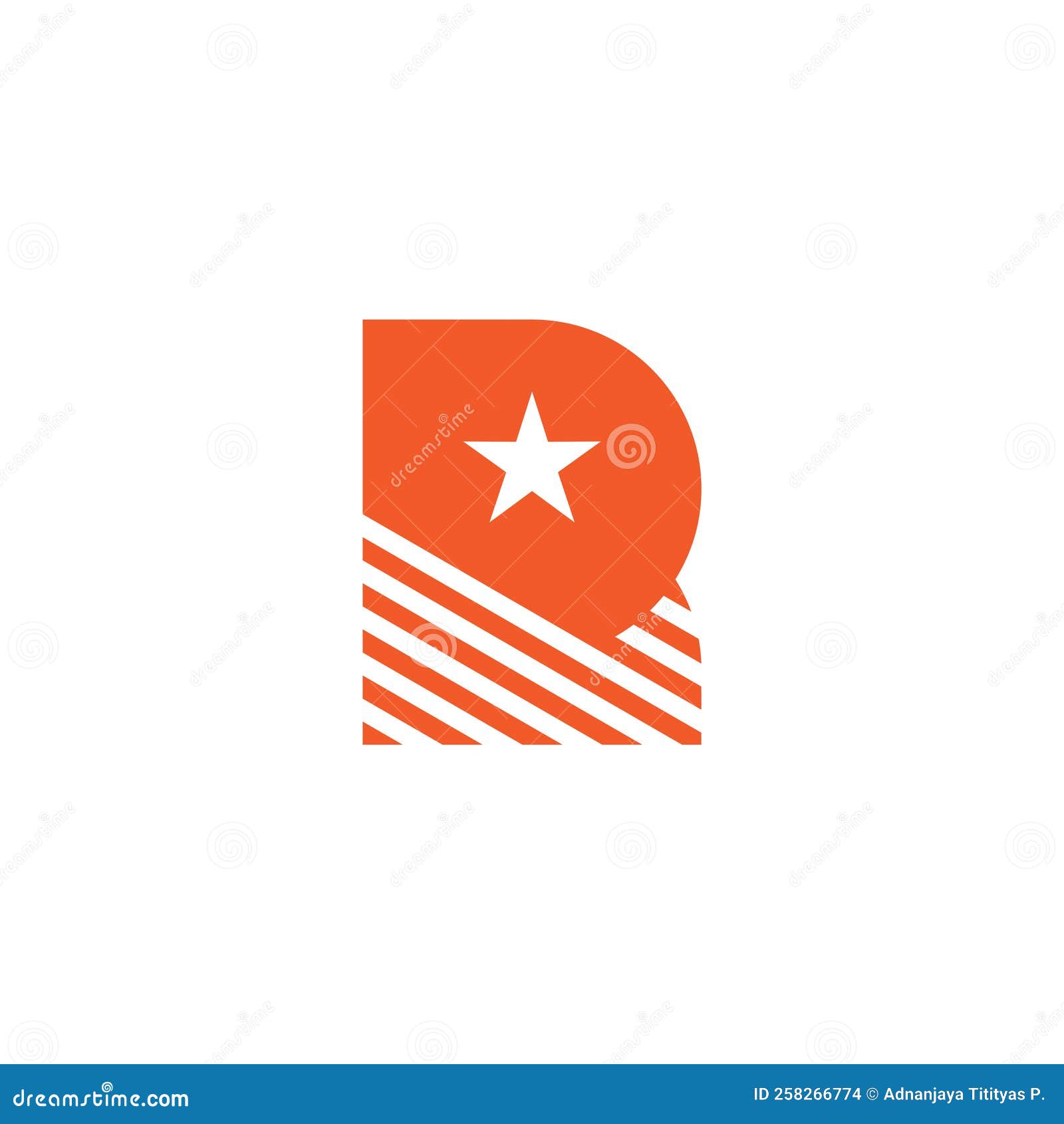 Letter R Orange Stripes Star Logo Vector Stock Vector - Illustration of ...