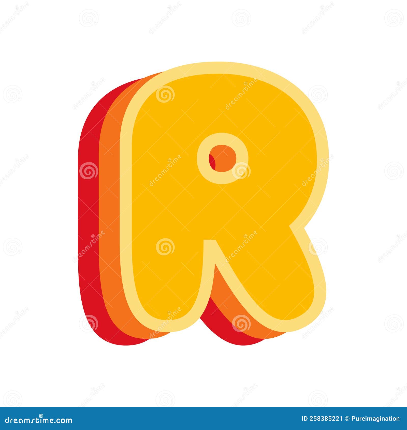 Letter R Orange, Vector Illustration Stock Vector - Illustration of ...