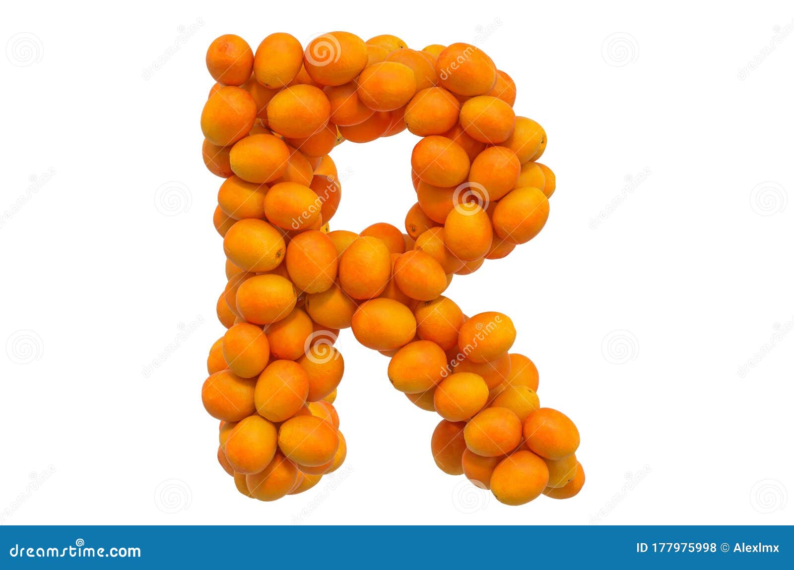 Letter R from Oranges, 3D Rendering Stock Illustration - Illustration ...
