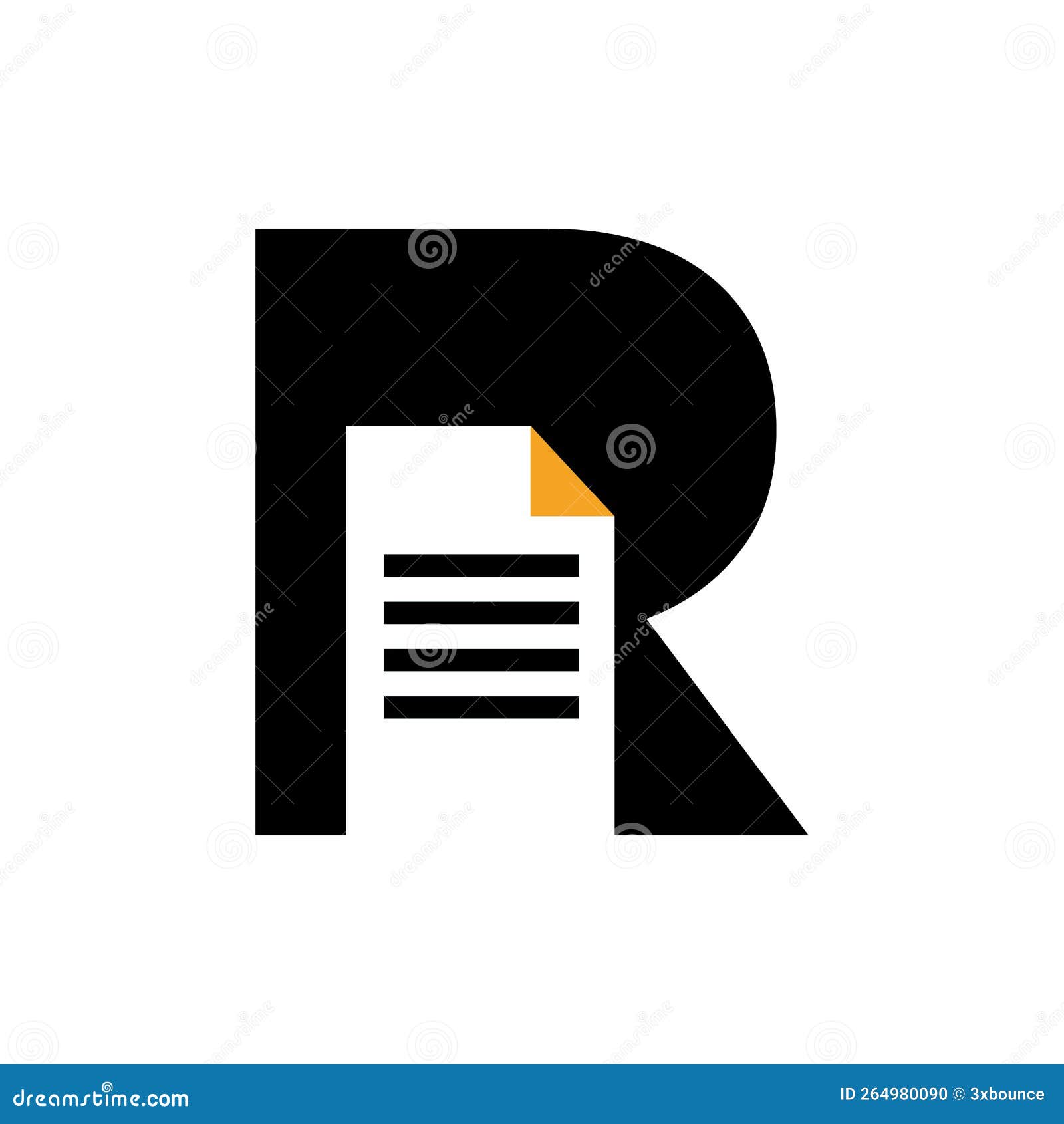 Letter R Paper Document Logo Vector Template Simple Concept Stock ...