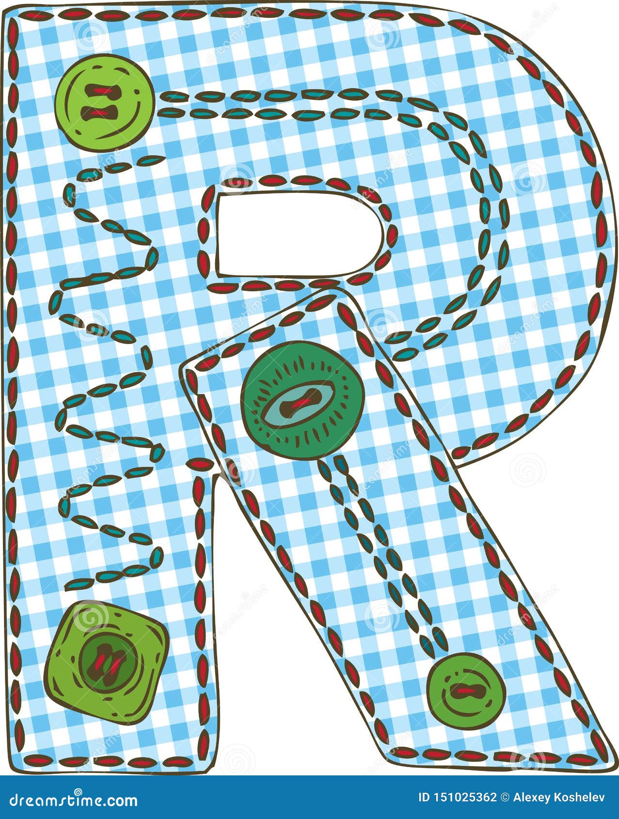 Letter R in Patchwork Style Stock Vector - Illustration of patchwork ...