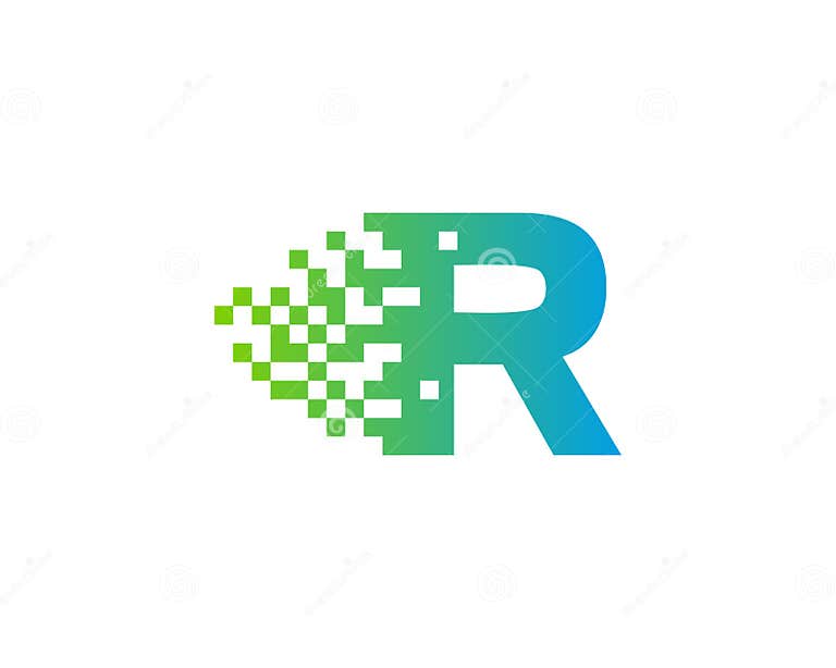 Letter R Pixel Icon Logo Design Element Stock Vector - Illustration of ...