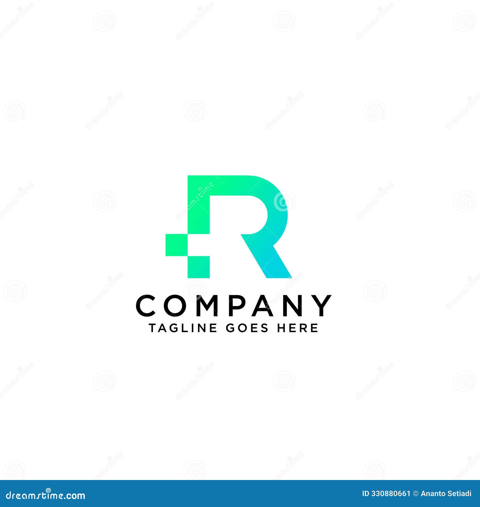 Letter R Pixel Technology Logo Stock Illustration - Illustration of ...