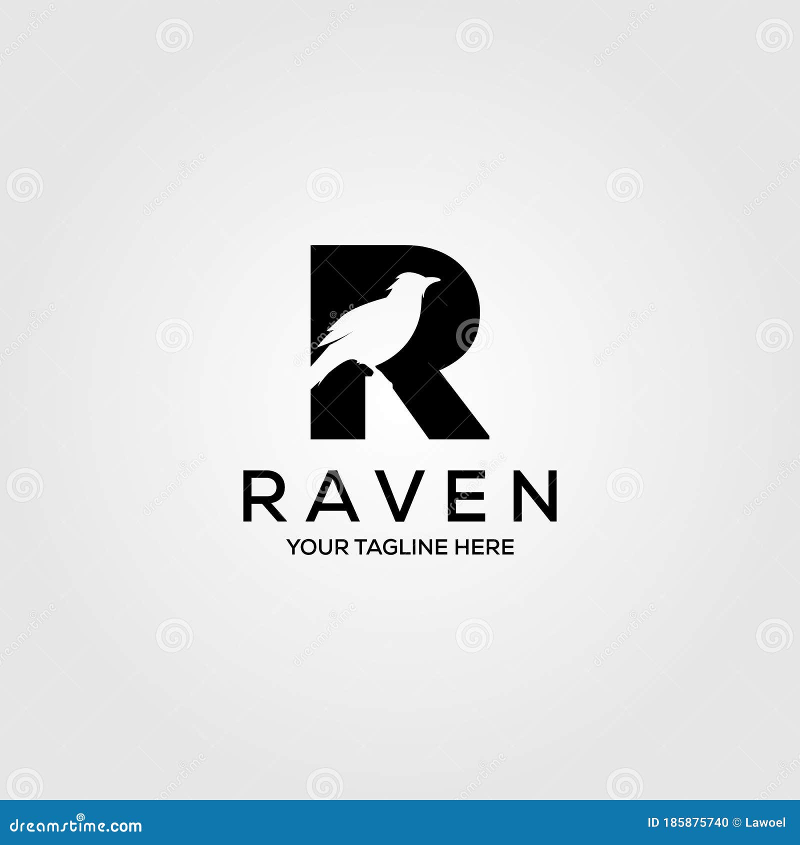 Raven Logo Design Vintage Crow Raven Logo Design Vector Illustration