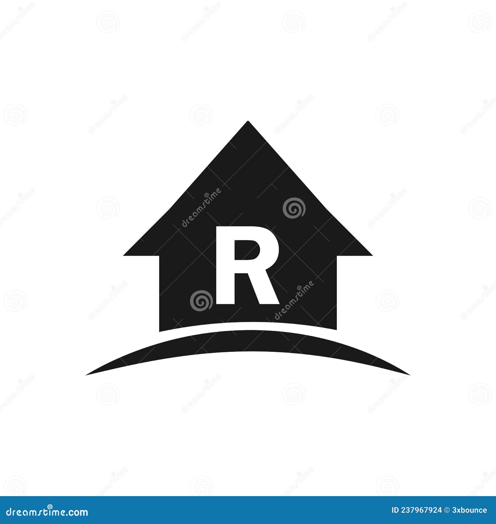 Letter R Real Estate Logo Template. Home Logo on Letter R Design ...