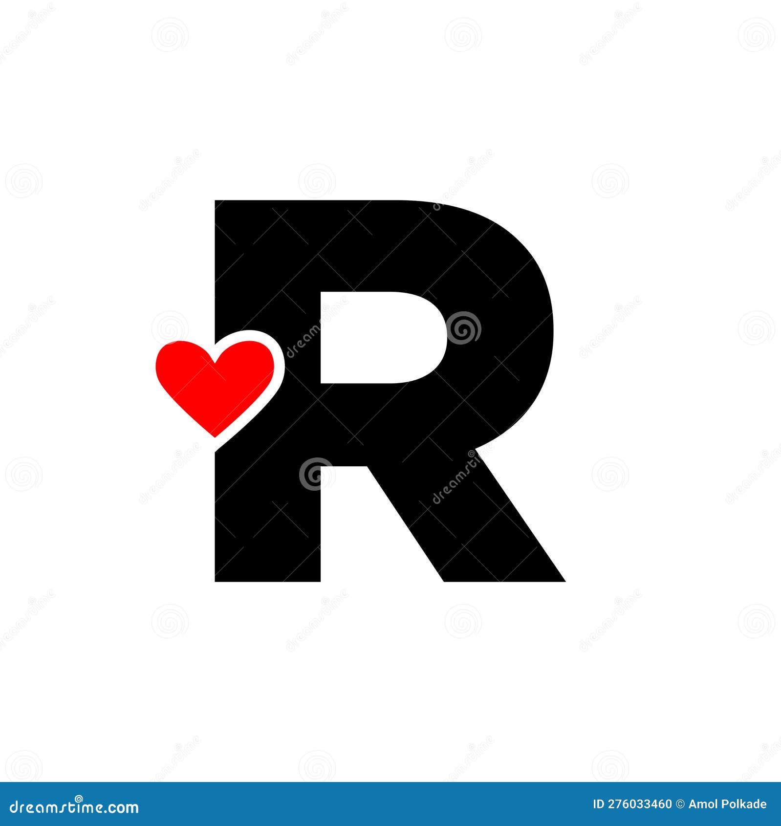 Letter R with Red Heart Monogram. R Letter Icon with Love Stock Vector ...