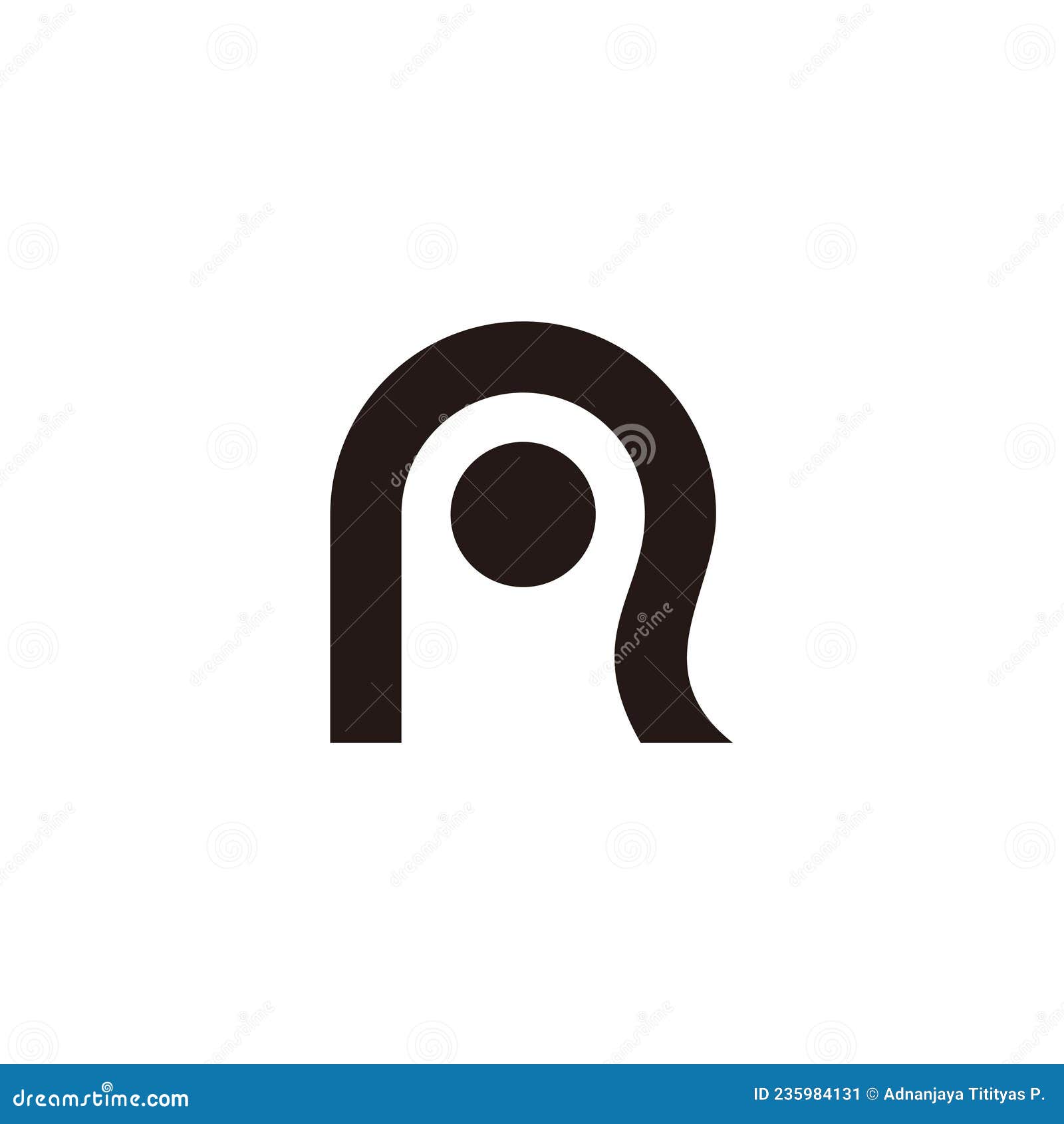 Letter R Ribbon Dot Curves Simple Geometric Logo Vector Stock Vector ...