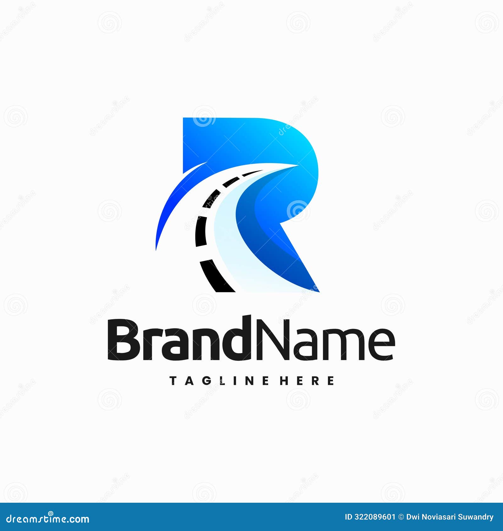 Letter R Road Logo Design Combination Concept Stock Vector ...