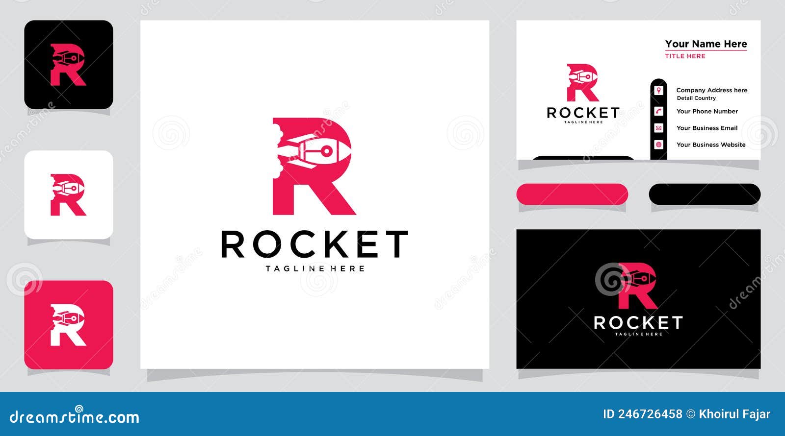 Letter R Rocket Logo Icon Vector Design Template Stock Vector ...